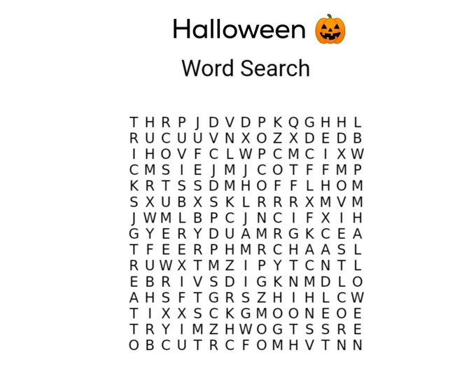 Halloween Word Search, Printable, Digital Download, Kids Activity Home ...