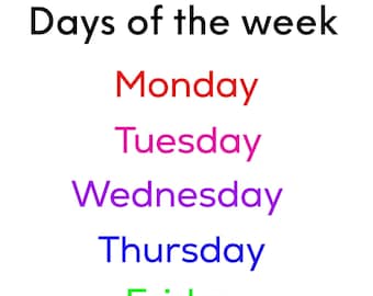 Days of the Week Printable Upper Case and Lowercase Writing Practice ...