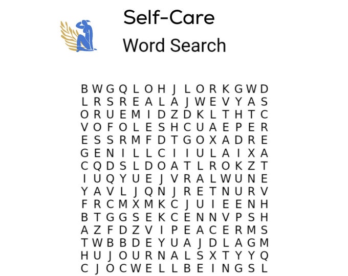 Self Care Wordsearch Printabl, Digital Download - Etsy