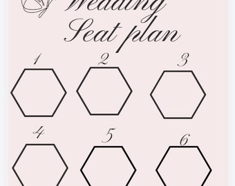 Hexagon Tables, Template, 9 Tables, Wedding Seat Plan, Wedding ...