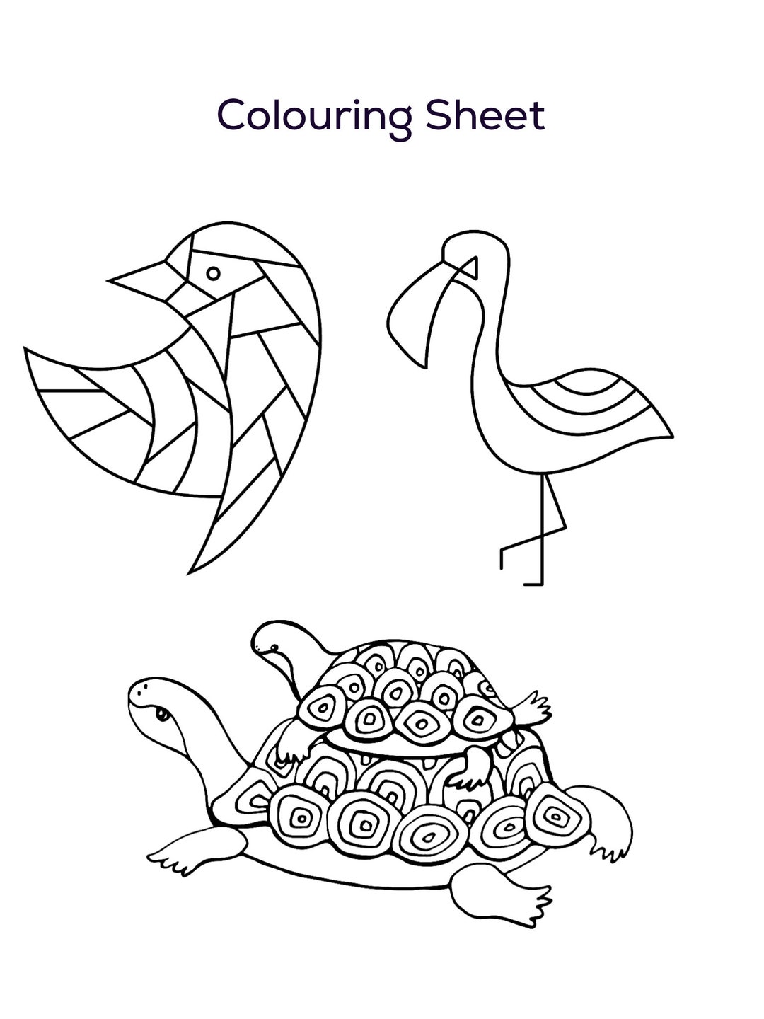 Animal Colouring Sheet Printable Digital Download - Etsy