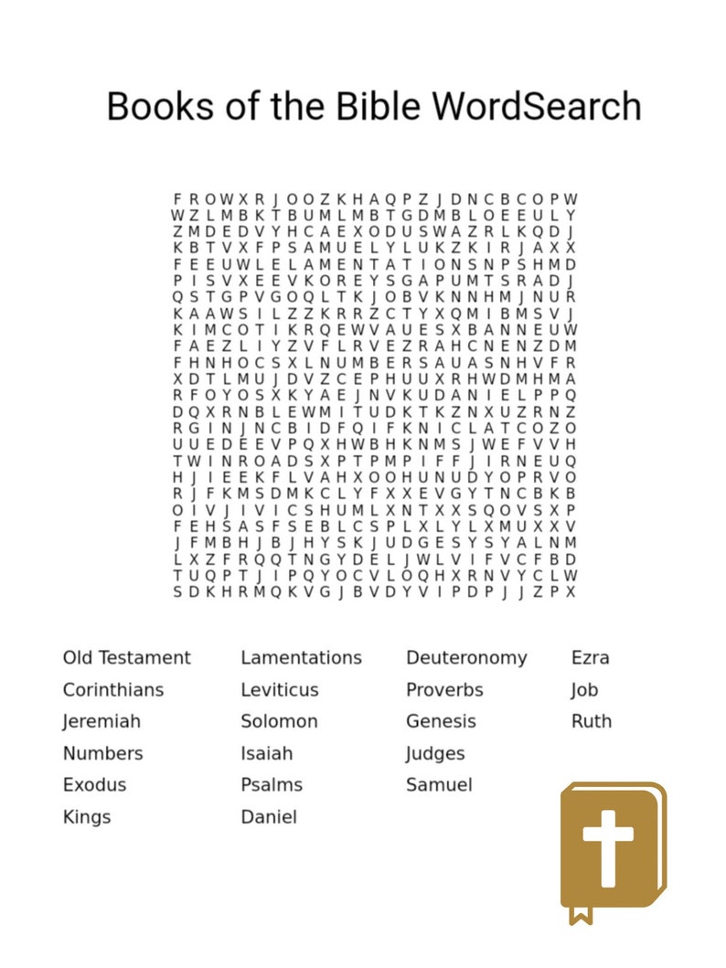 Books of the Bible Word Search Puzzle (digital Download) - Etsy