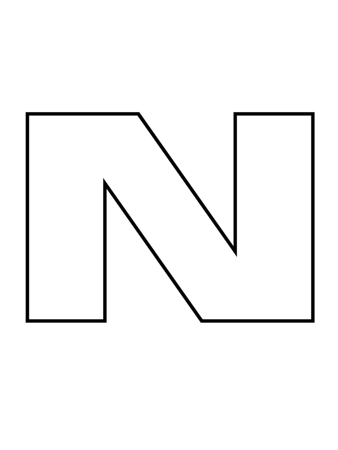 Capital Letter N, Upper Case, Template, Colouring Sheet, Instant ...