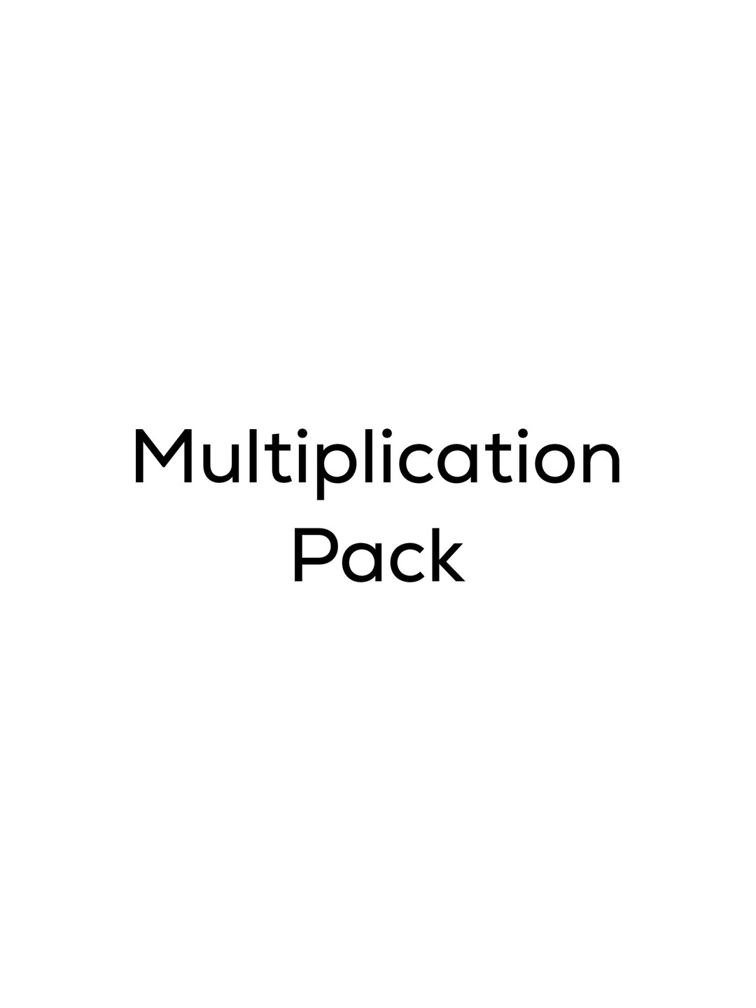 Multiplication Pack Instant Printable Digital Download Homework Home ...
