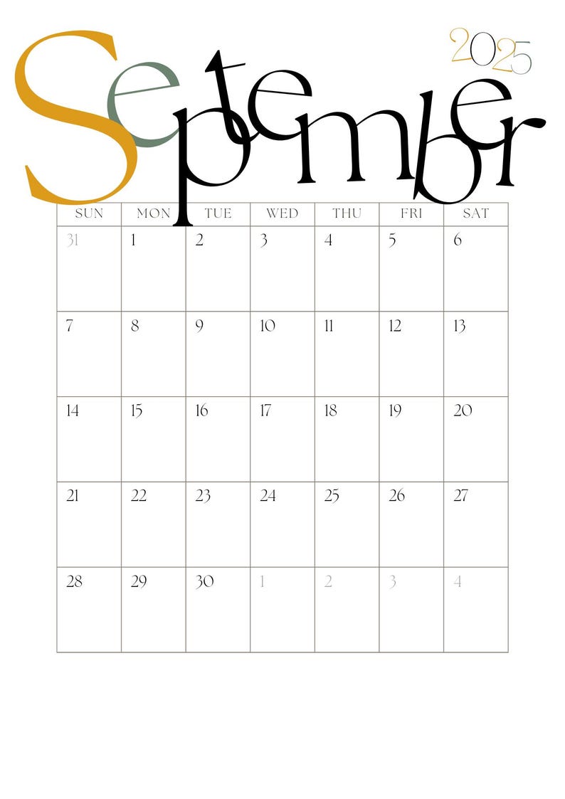 September 2025 Calender, Template, Calendar, Bookings, Month, Summer ...