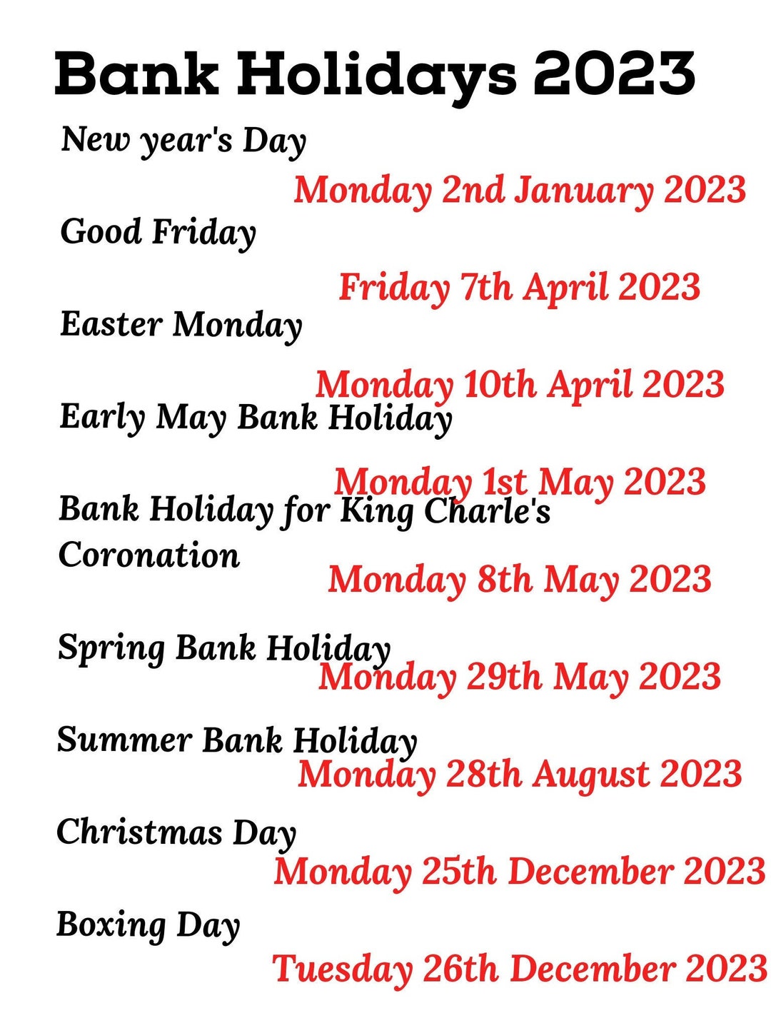 Bank Holidays 2023, Bank Holiday, Vacation, Bookings, UK Holidays ...