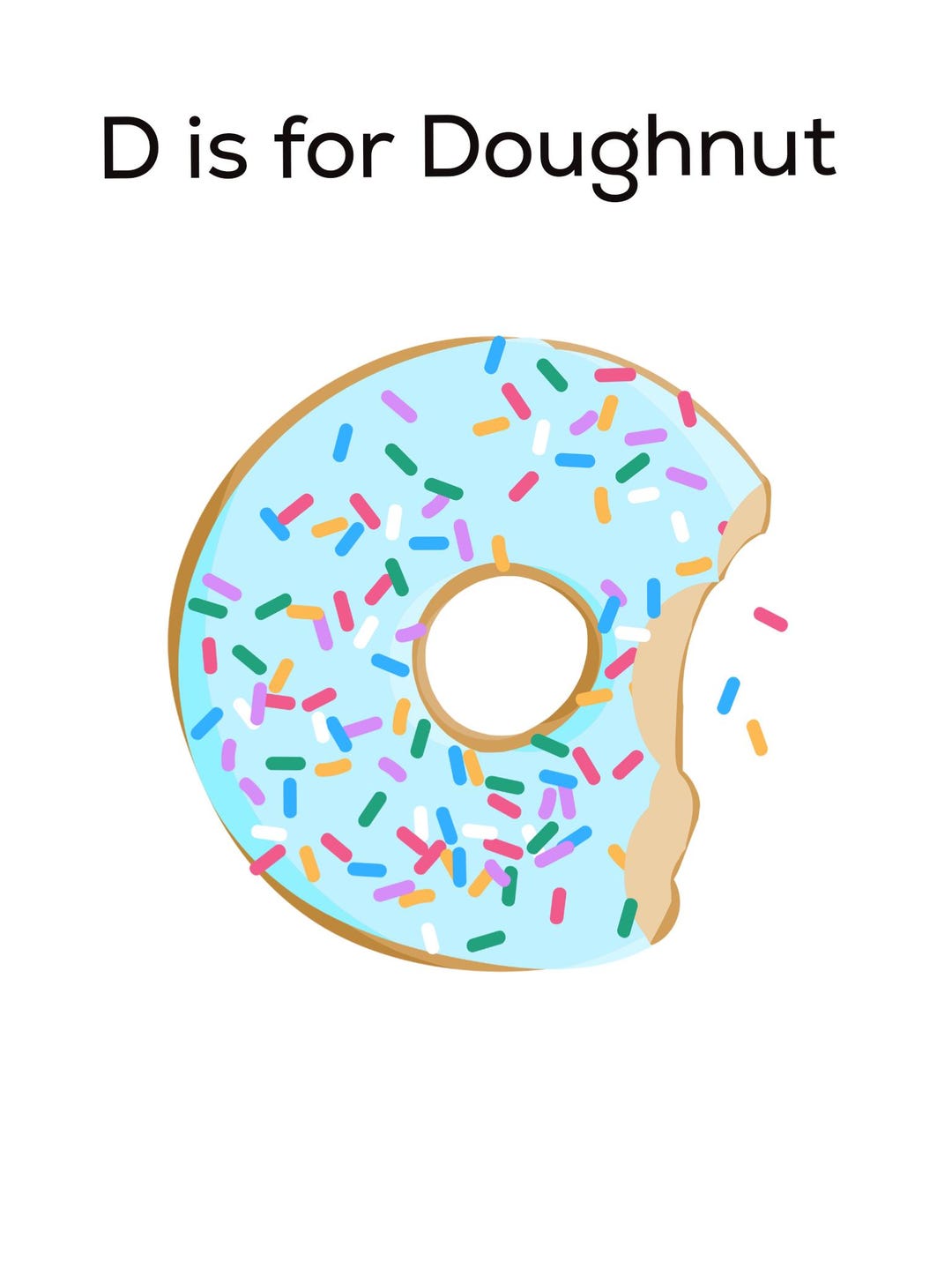 Doughnut, Phonics. Learning, the Letter D. Clipart. Walmart, Instant ...