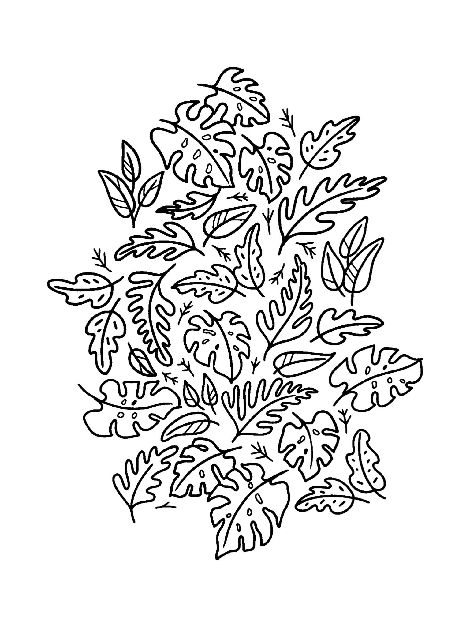 Autumn Leaves Colouring Sheet, Printable Digital Download - Etsy