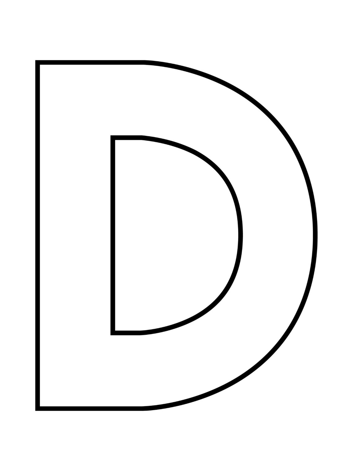 Letter D Template, Alphabet, Upper Class, Instant Printable Digital ...