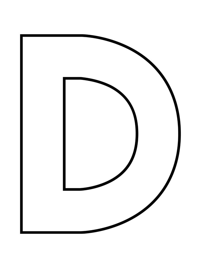 Letter D Template, Alphabet, Upper Class, Instant Printable Digital ...