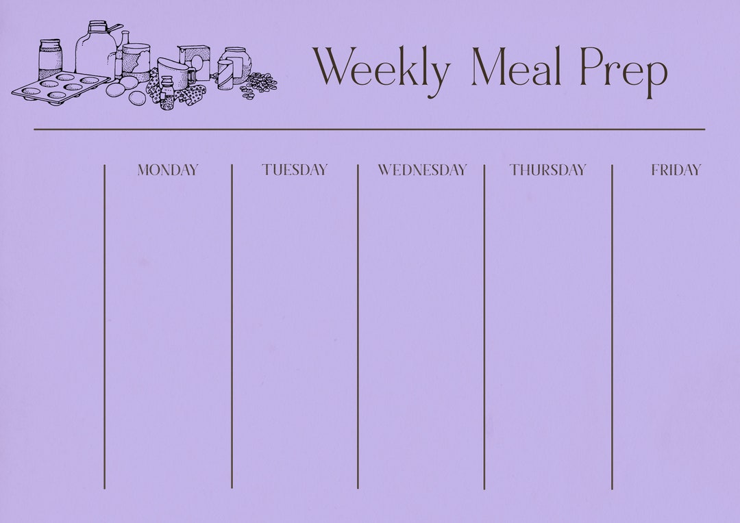 Weekly Meal Prep Printable Digital Download - Etsy