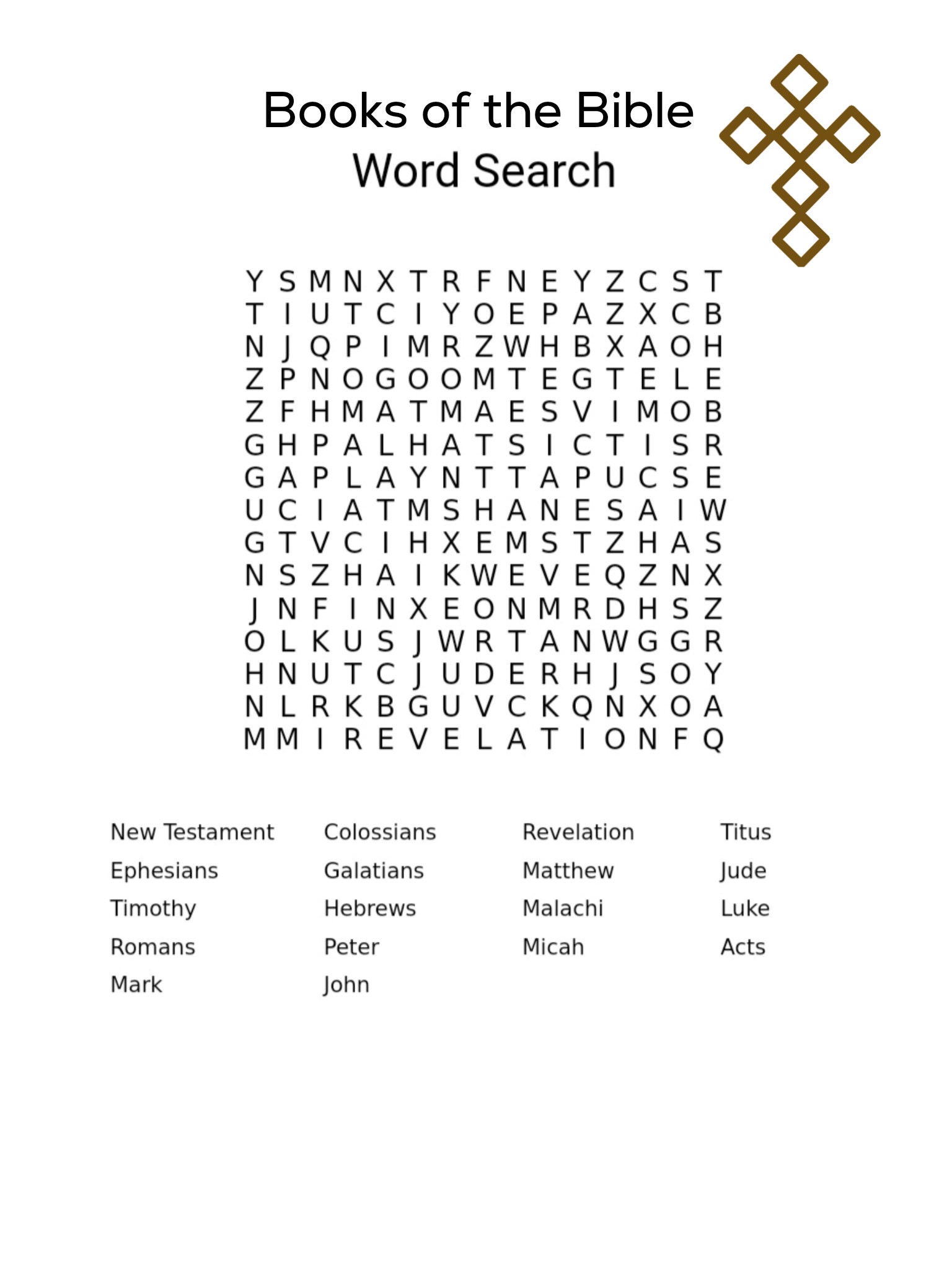 Books of the Bible Word Search Puzzle (digital Download) - Etsy