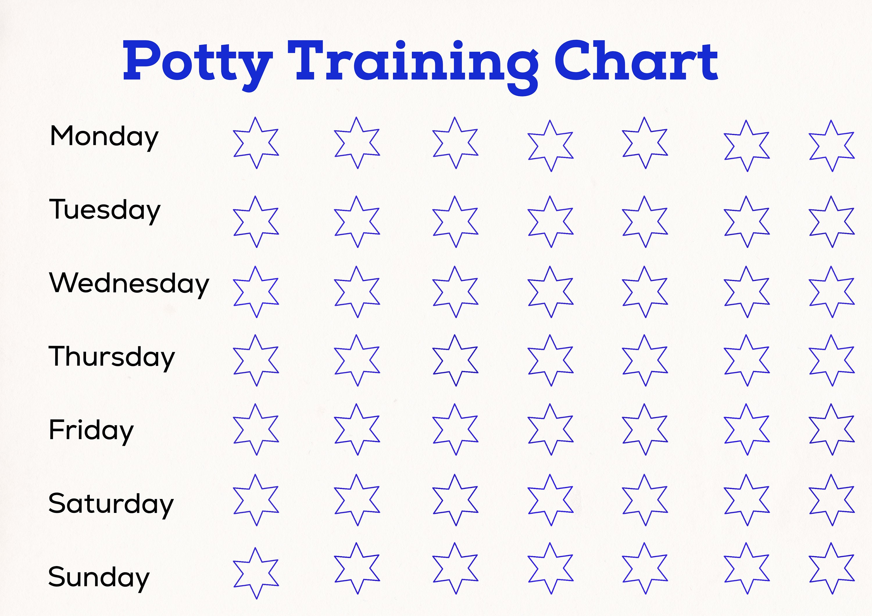 Potty Training Chart, Blue, Pink, Instant, Printable, Digital Download ...