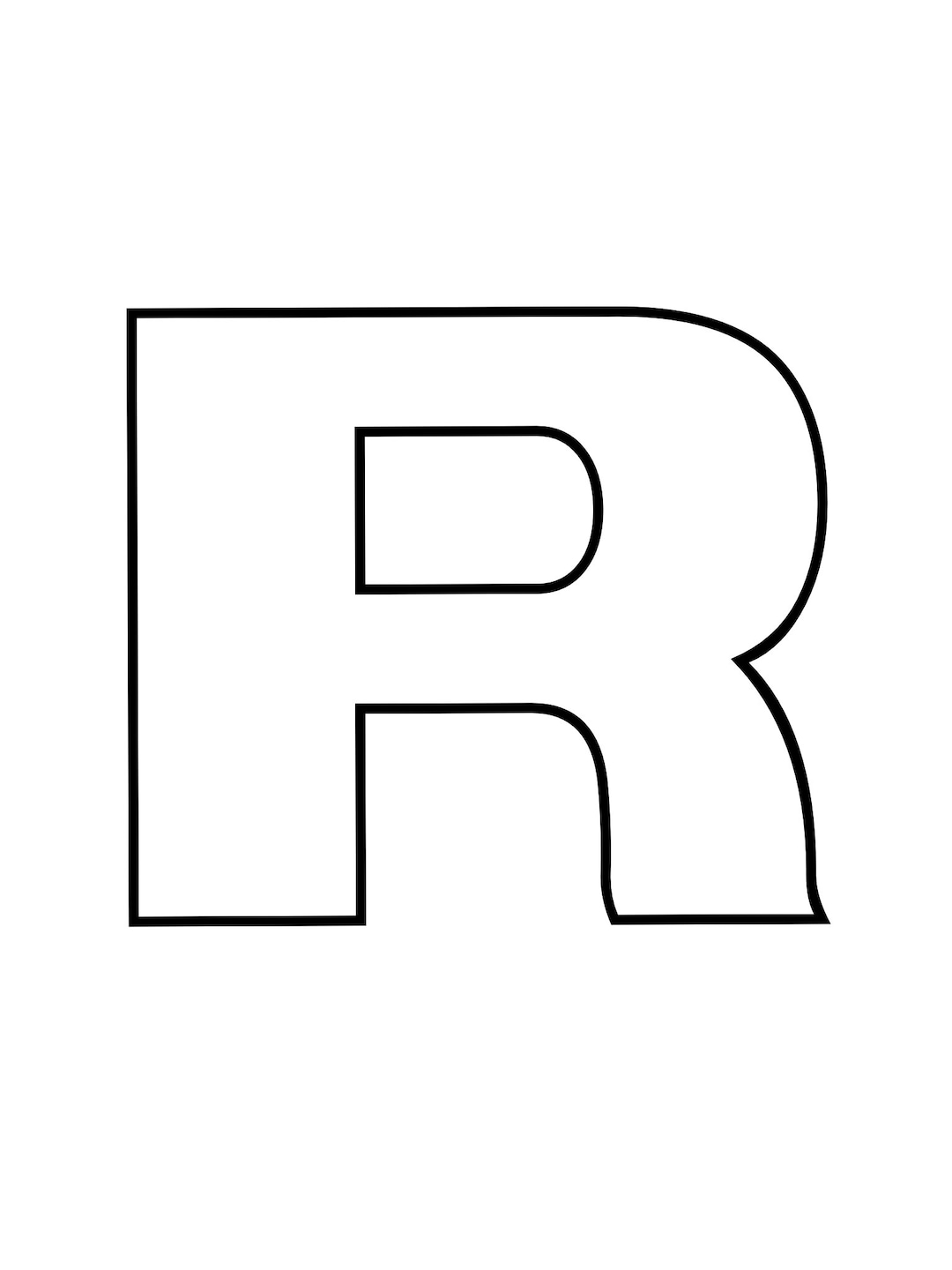Capital Letter R, Upper Case, Template, Colouring Sheet, Instant ...