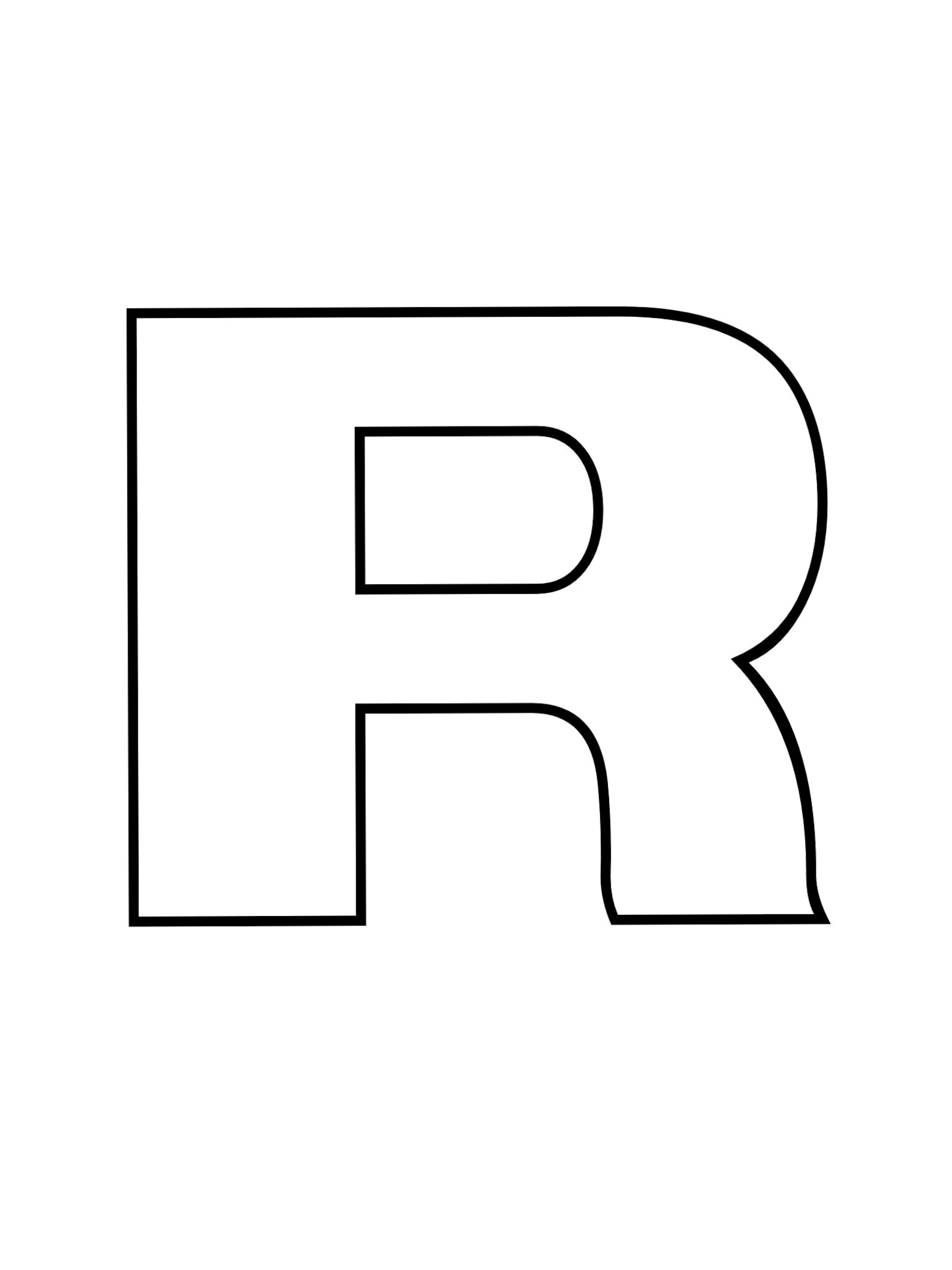Capital Letter R, Upper Case, Template, Colouring Sheet, Instant ...