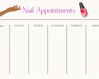 Hair Appointments Sheet Printable Digital Download - Etsy
