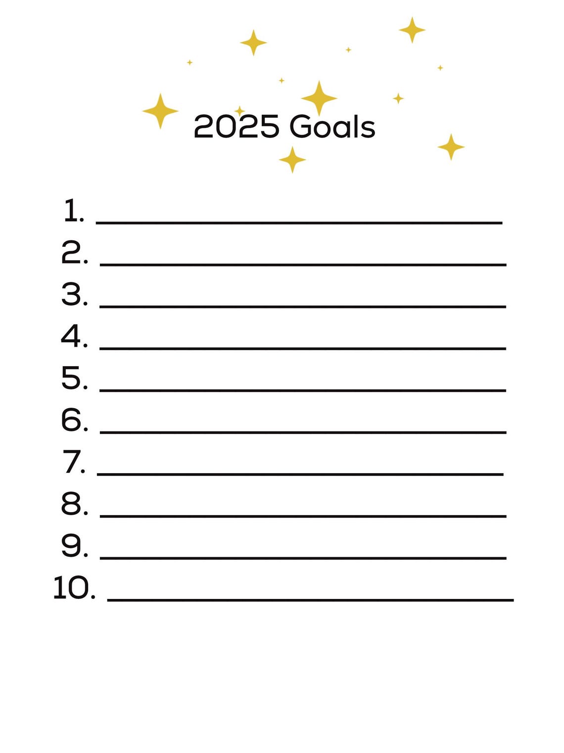 2025 Goals, Template, Organisation, Manifest, Vibes, Good Life ...