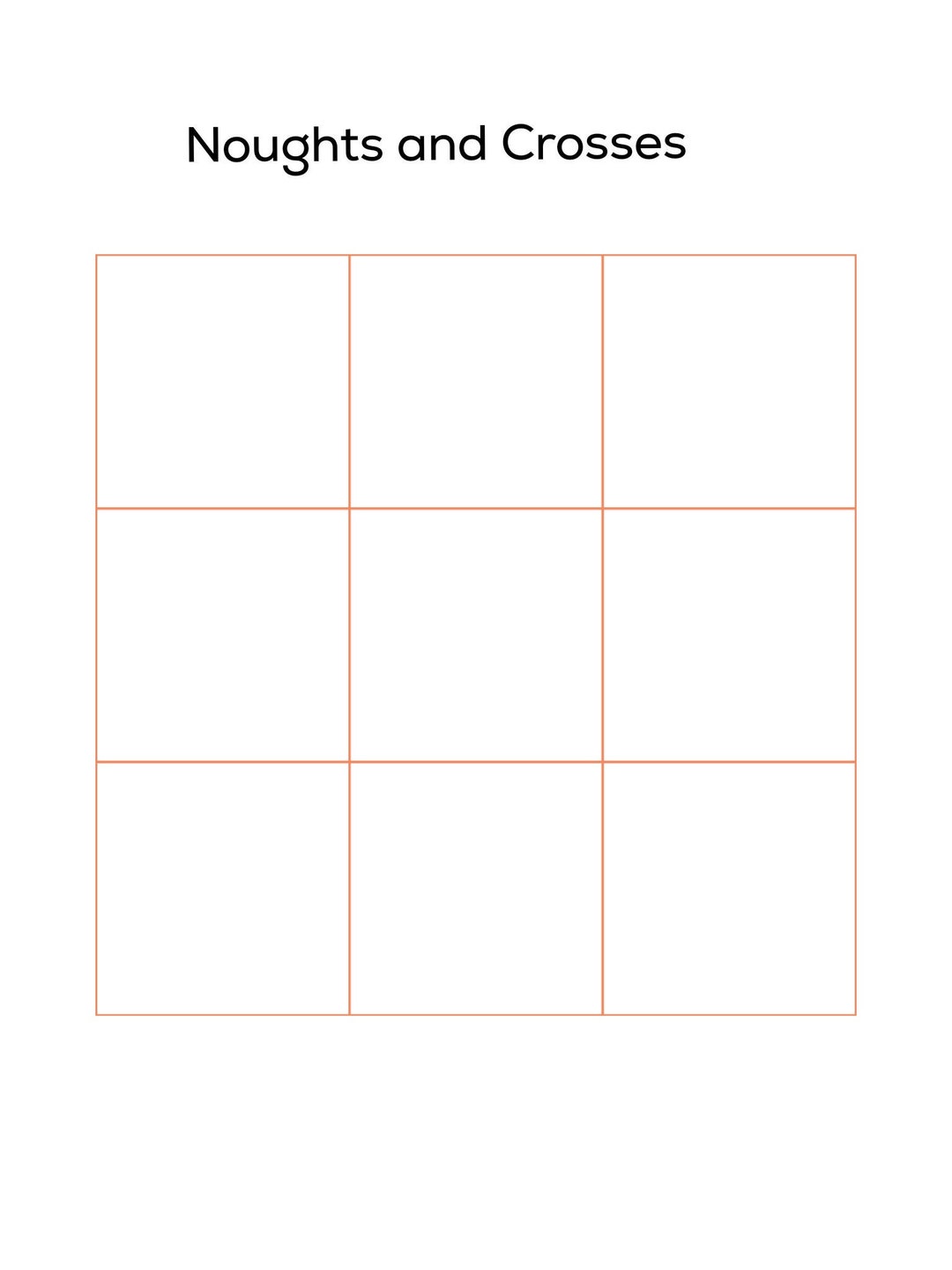 Noughts and Crosses Template, Printable, Digital Download, Game, Kids ...