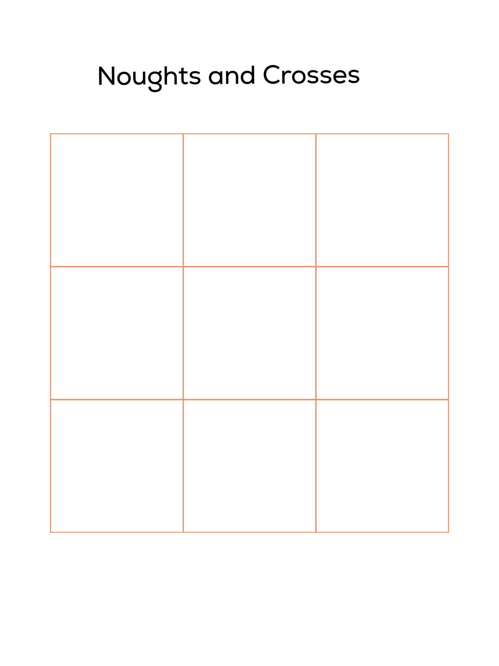 Noughts and Crosses Template, Printable, Digital Download, Game, Kids ...