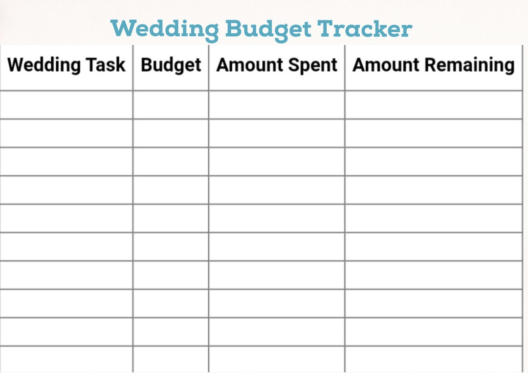Wedding Budget Tracker, Instant, Printable, Digital Download - Etsy