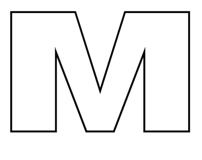 Capital Letter M, Upper Case, Template, Colouring Sheet, Instant ...