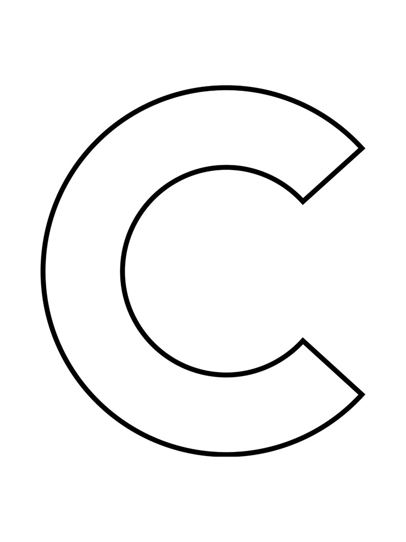 Letter C Upper Case Letter Template Alphabet Instant Printable 