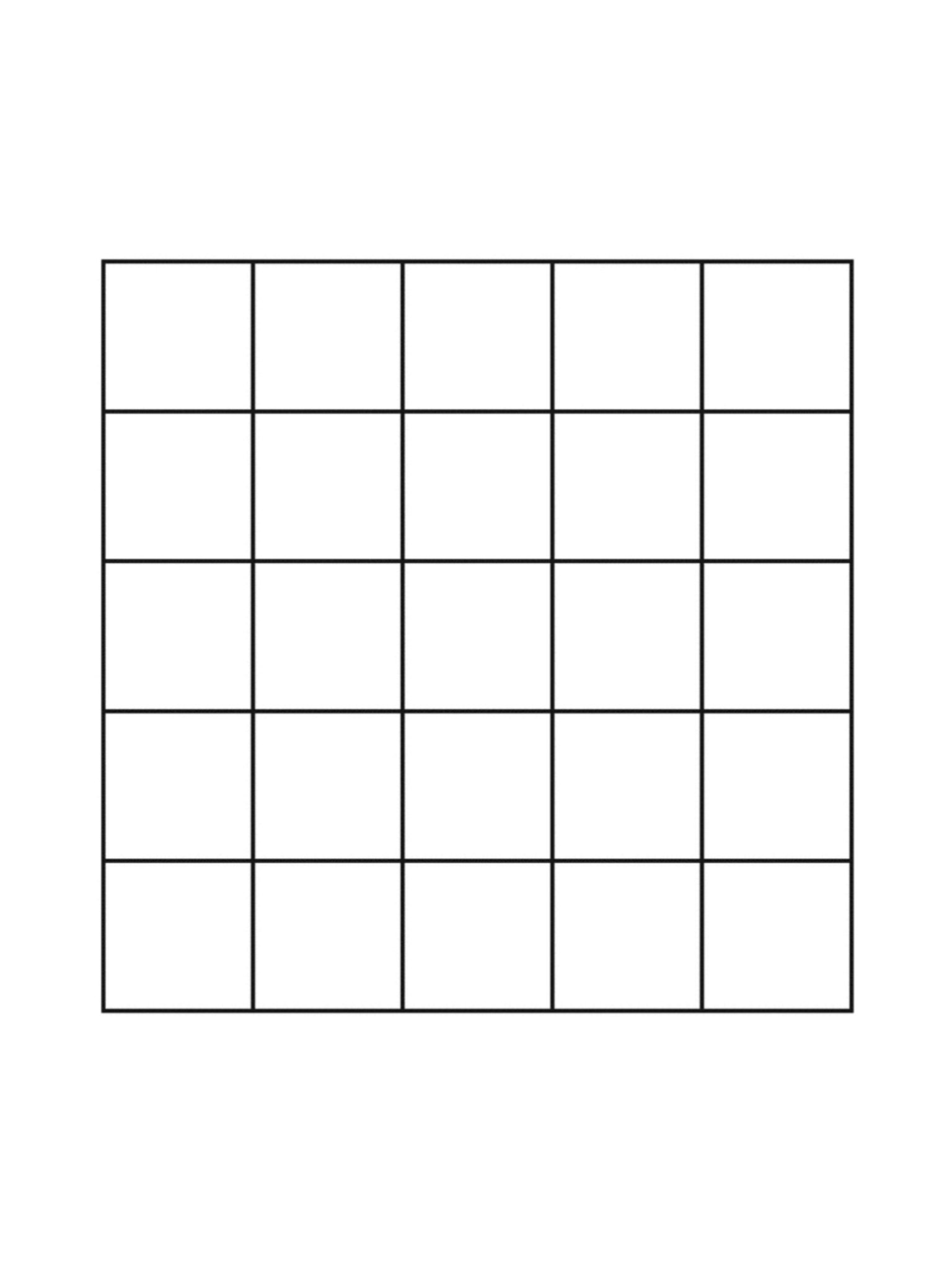 Blank 5x5 Grid: Coloring & Learning Template (digital Download) - Etsy