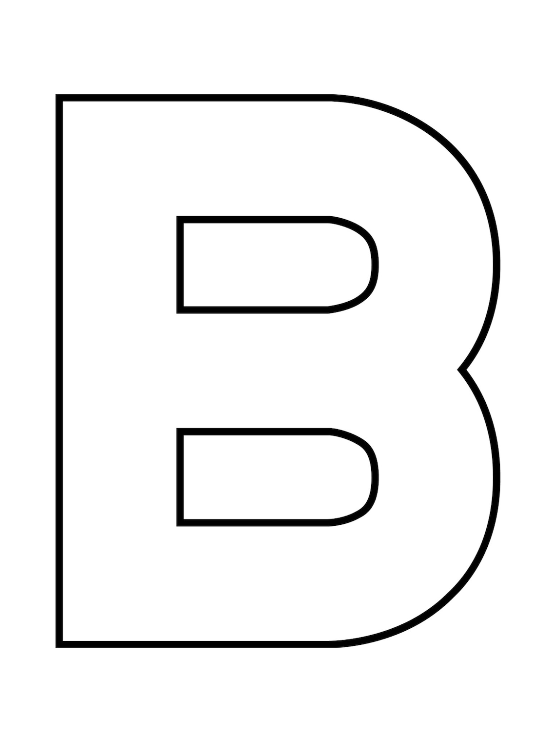 Letter B Upper Case Template, Alphabet, Learning, School, Printable ...