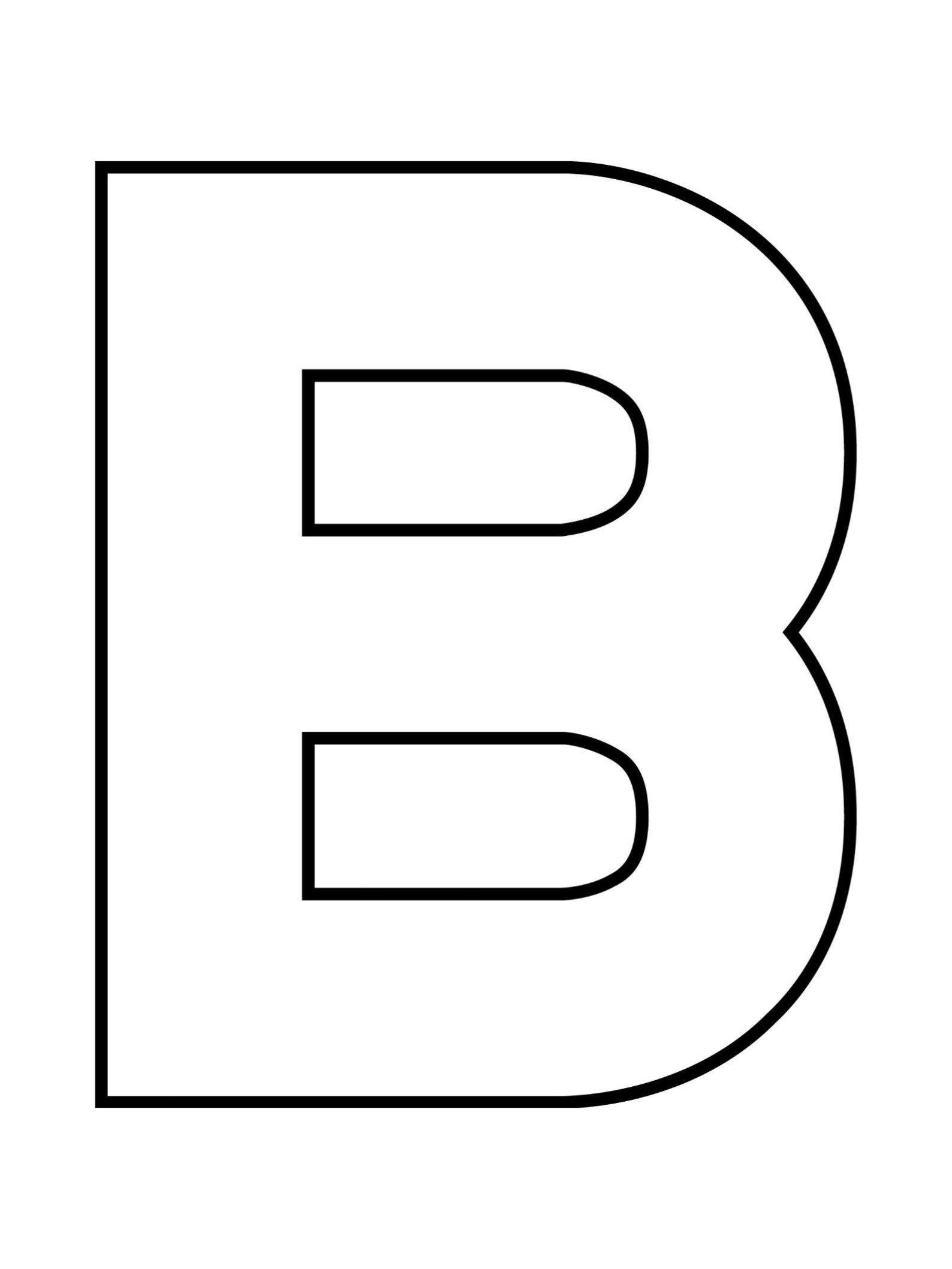 Letter B Upper Case Template, Alphabet, Learning, School, Printable ...