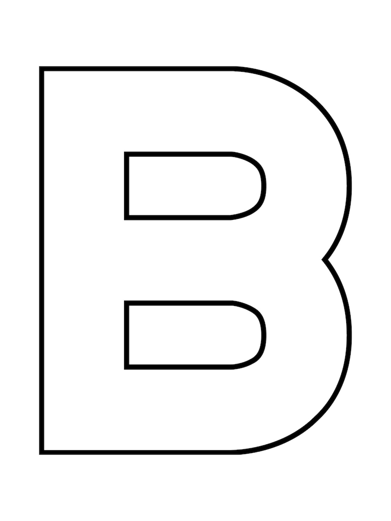 Letter B Upper Case Template, Alphabet, Learning, School, Printable ...