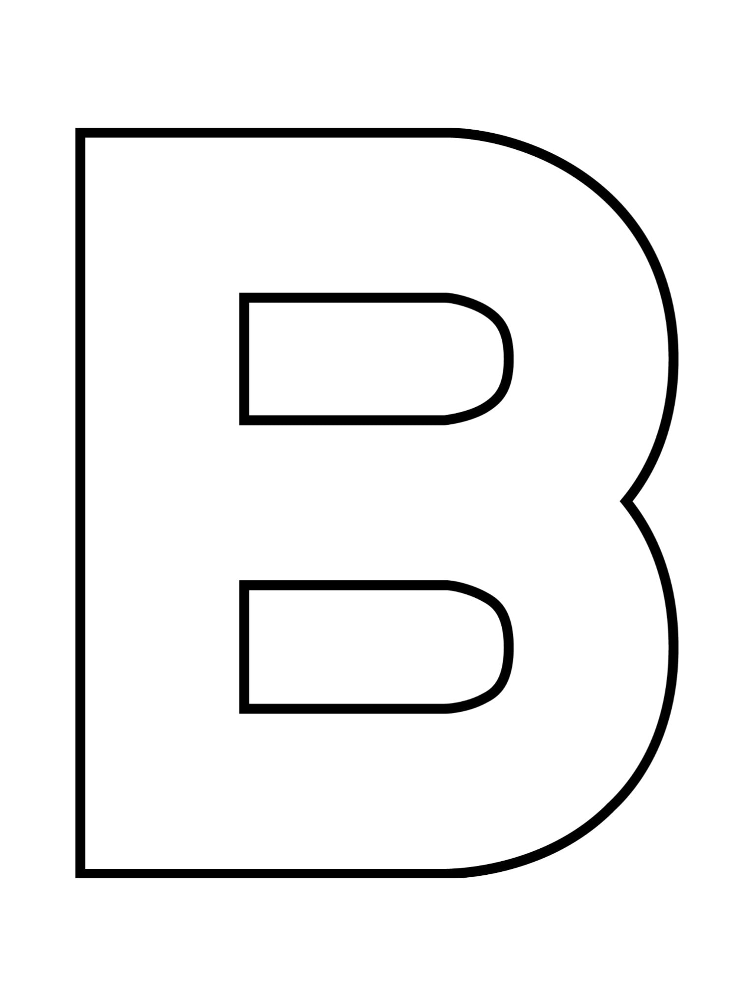 Letter B Upper Case Template, Alphabet, Learning, School, Printable ...
