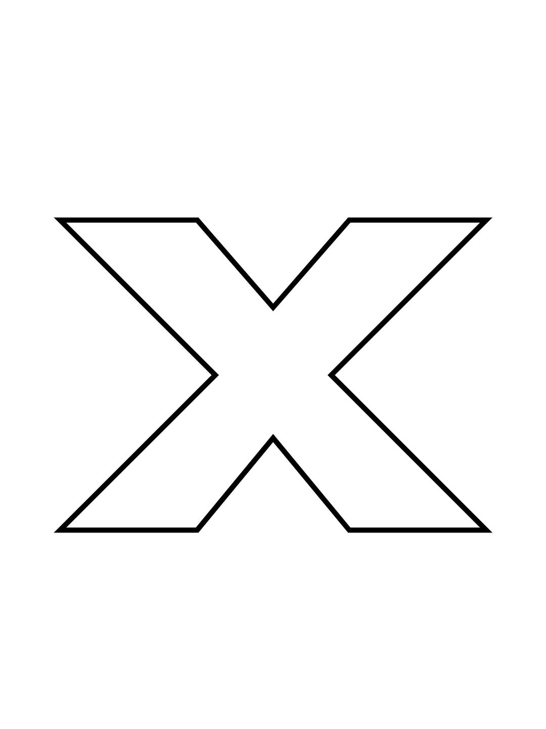 Capital Letter X, Upper Case, Template, Colouring Sheet, Instant ...