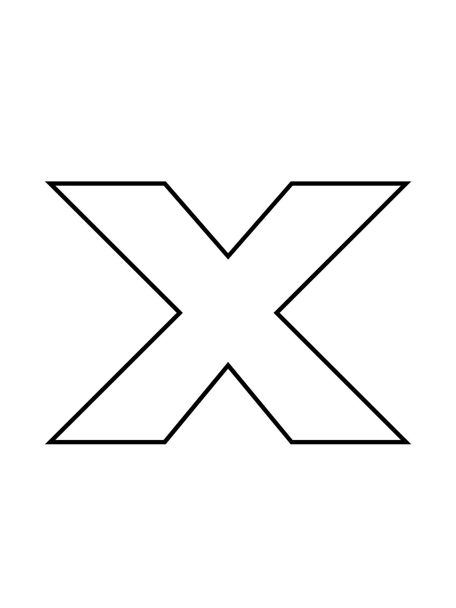 Capital Letter X, Upper Case, Template, Colouring Sheet, Instant ...