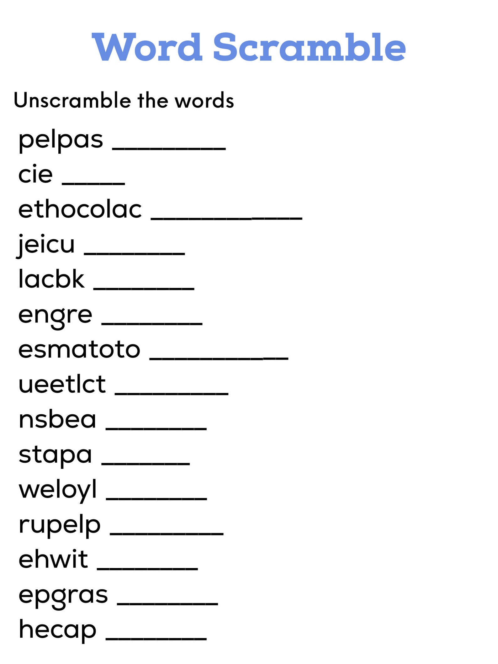 Word Scramble, Unscramble, Games, Puzzle, Word Games, Instant ...