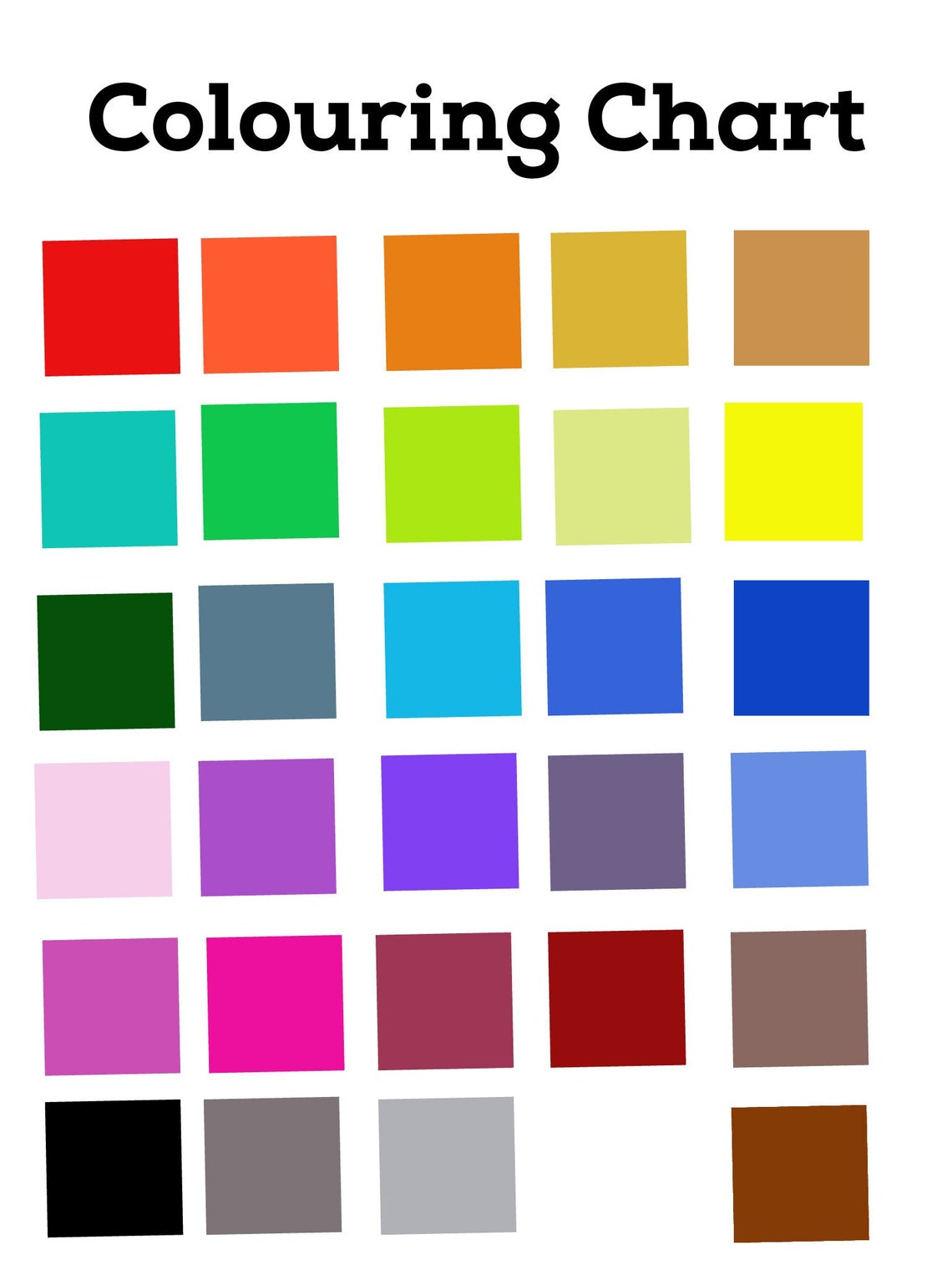 Colouring, Colours Chart, Template,art, Graphics, Design, Ideas ...