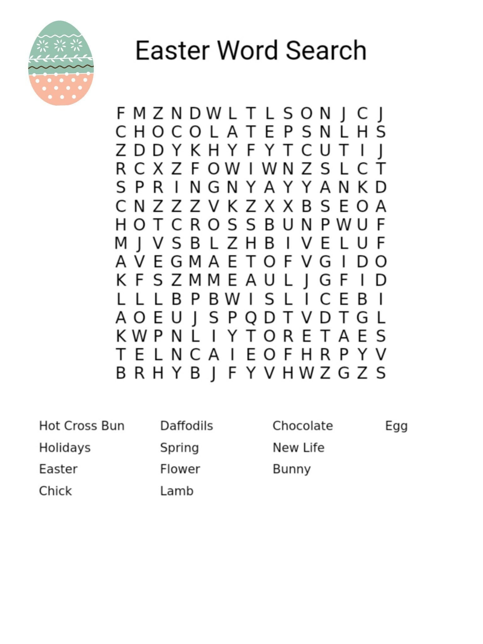 Easter Word Search Instant Printable Digital Download - Etsy