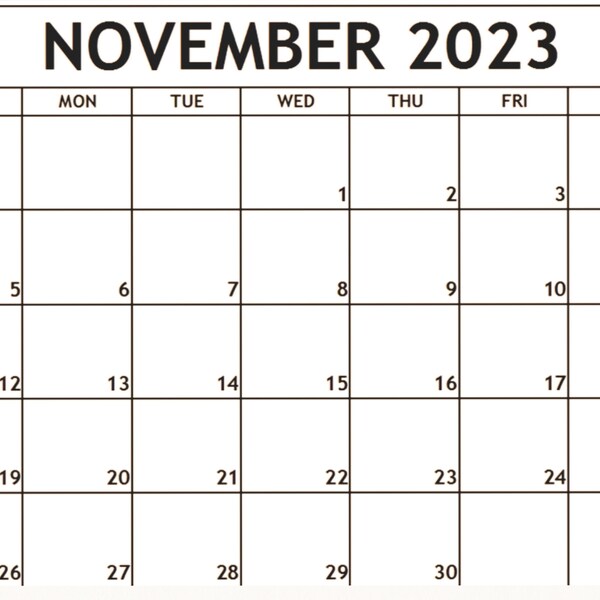 Nov 2023 Calendar - Etsy