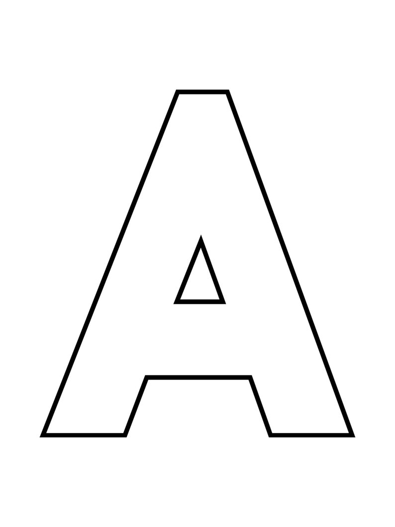 Letter A Upper Case Alphabet Template,wall Art, Learning, Printable ...