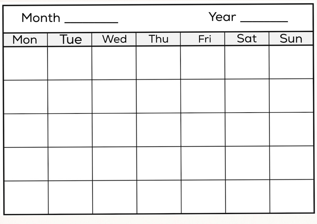 Blank Calendar, Calender, Template, Planning, Organisation, Homework ...