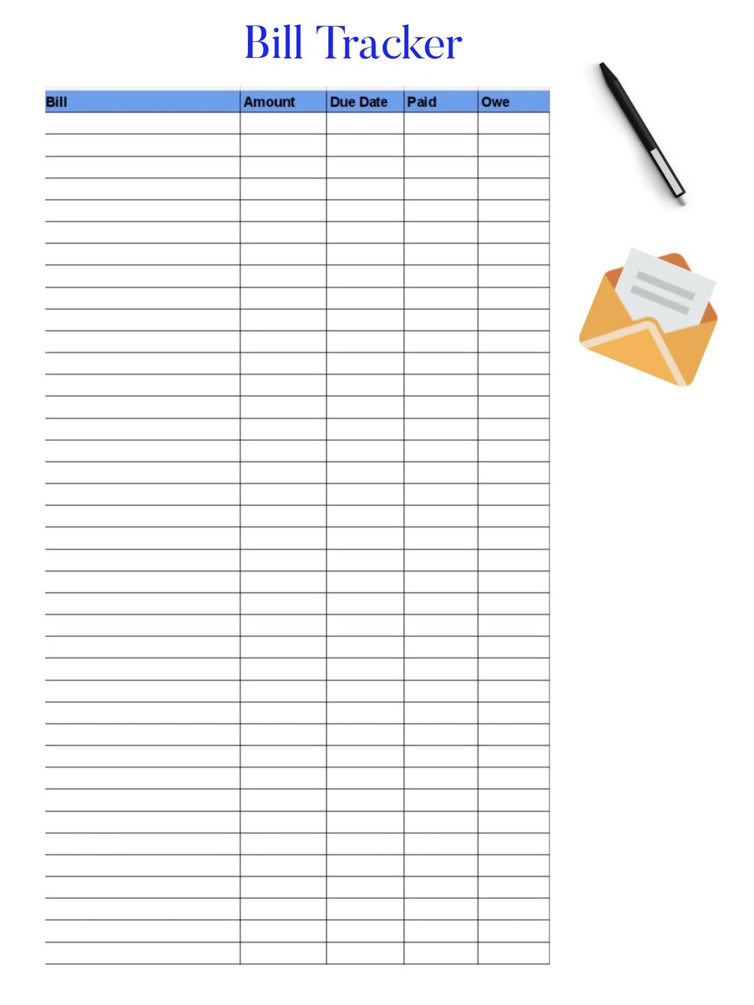 Bill Tracker, Debt Management, Instant, Printable, Digital Download - Etsy