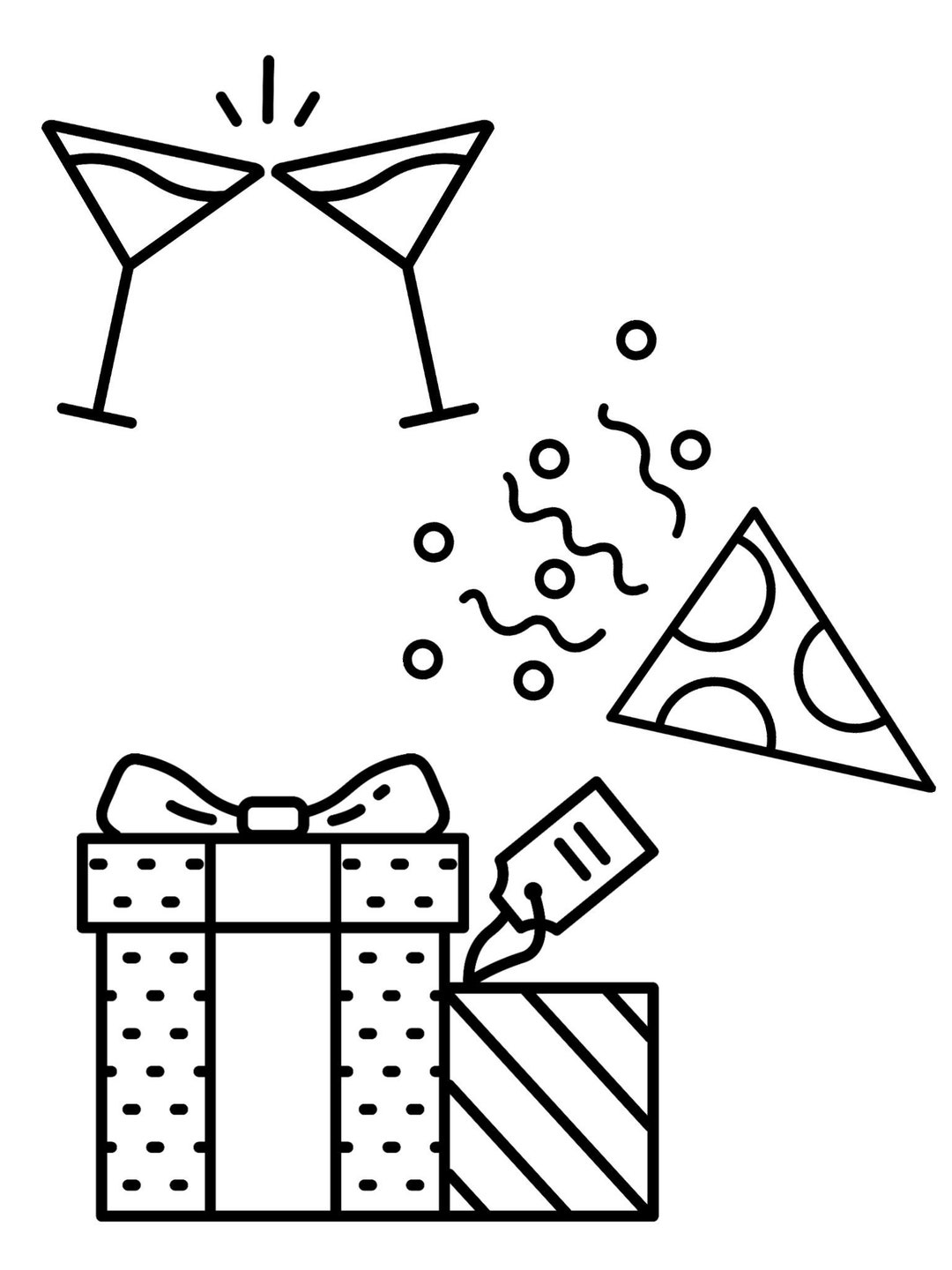 Let's Celebrate Party Colouring Sheet - Etsy