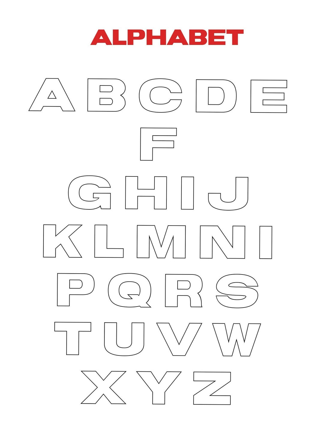 Alphabet Colouring Page, Pre School, Early Learning, Instant, Printable ...