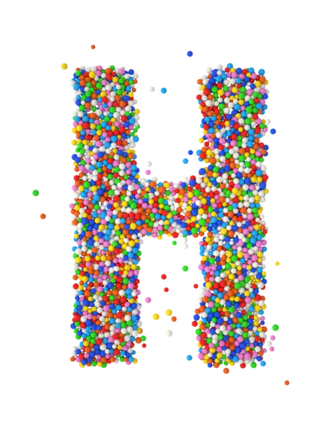 Letter H Wall Art, Children's Room, Office, Decor, Colourful, Capital ...