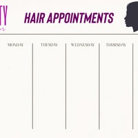 Hair Appointments Sheet Printable Digital Download - Etsy