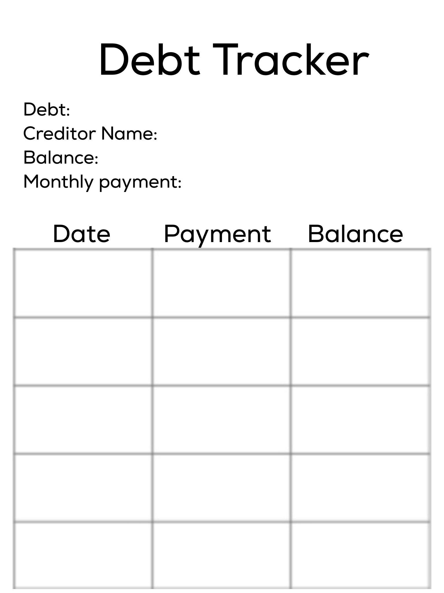 Debt Tracker Instant Printable Digital Download - Etsy