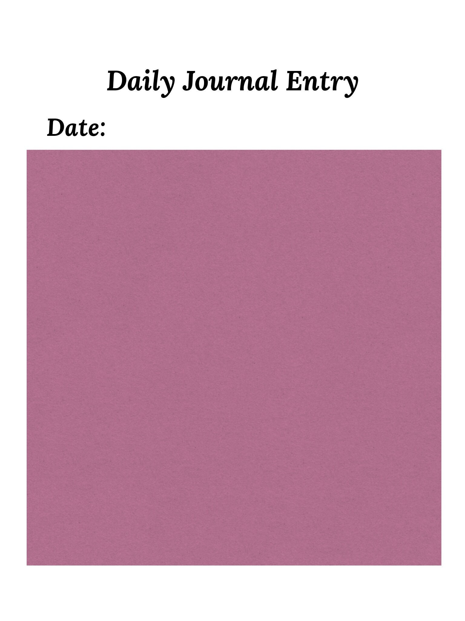 Daily Journal Entry Printable Digital Download - Etsy