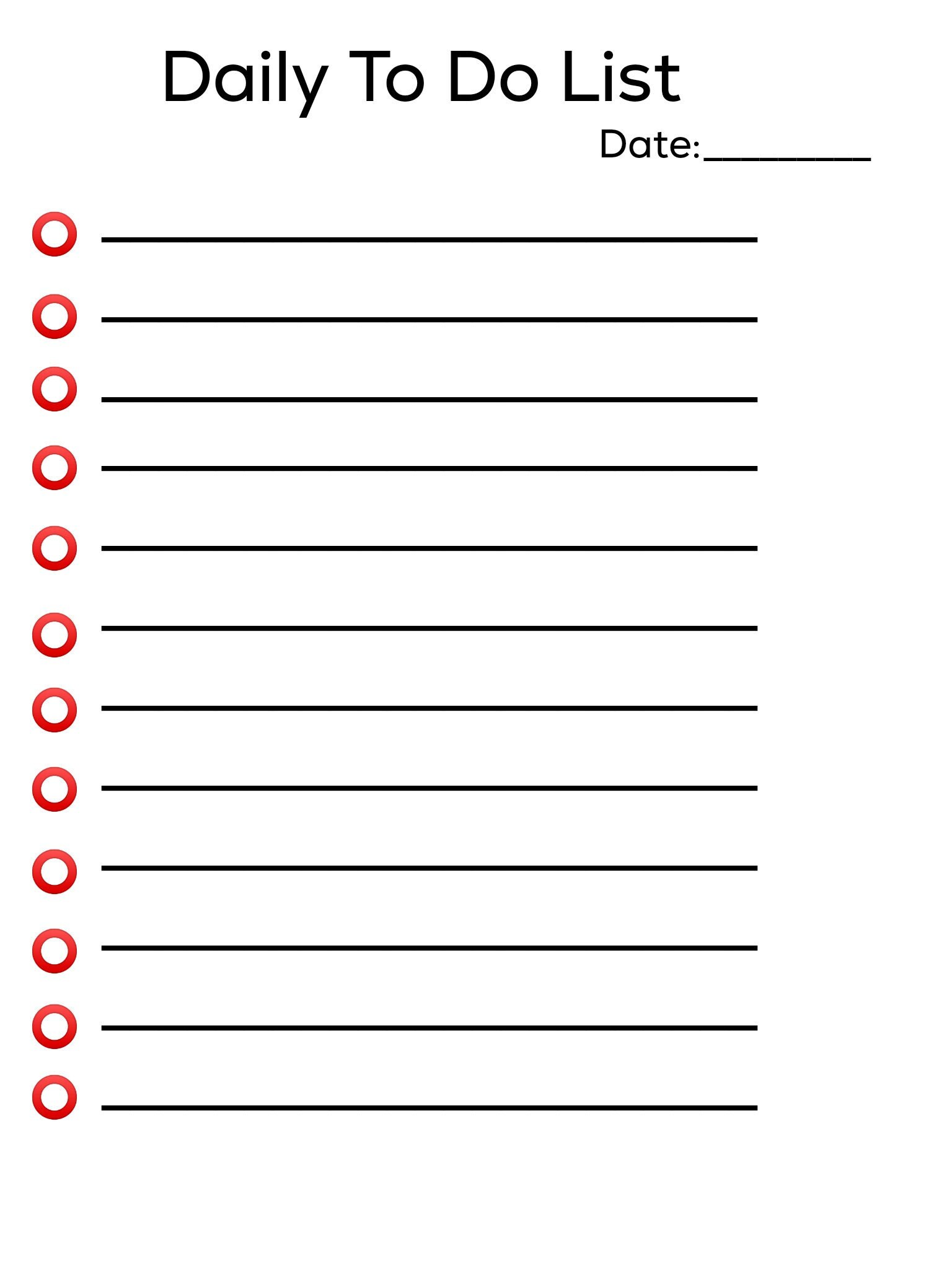 To Do List, Plain, Basic, Daily, Instant, Printable Digital Download - Etsy