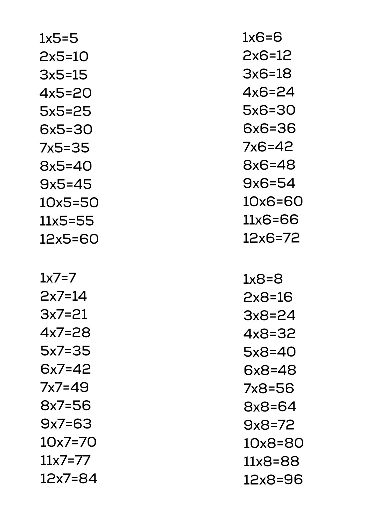 Multiplication Pack Instant Printable Digital Download Homework Home ...