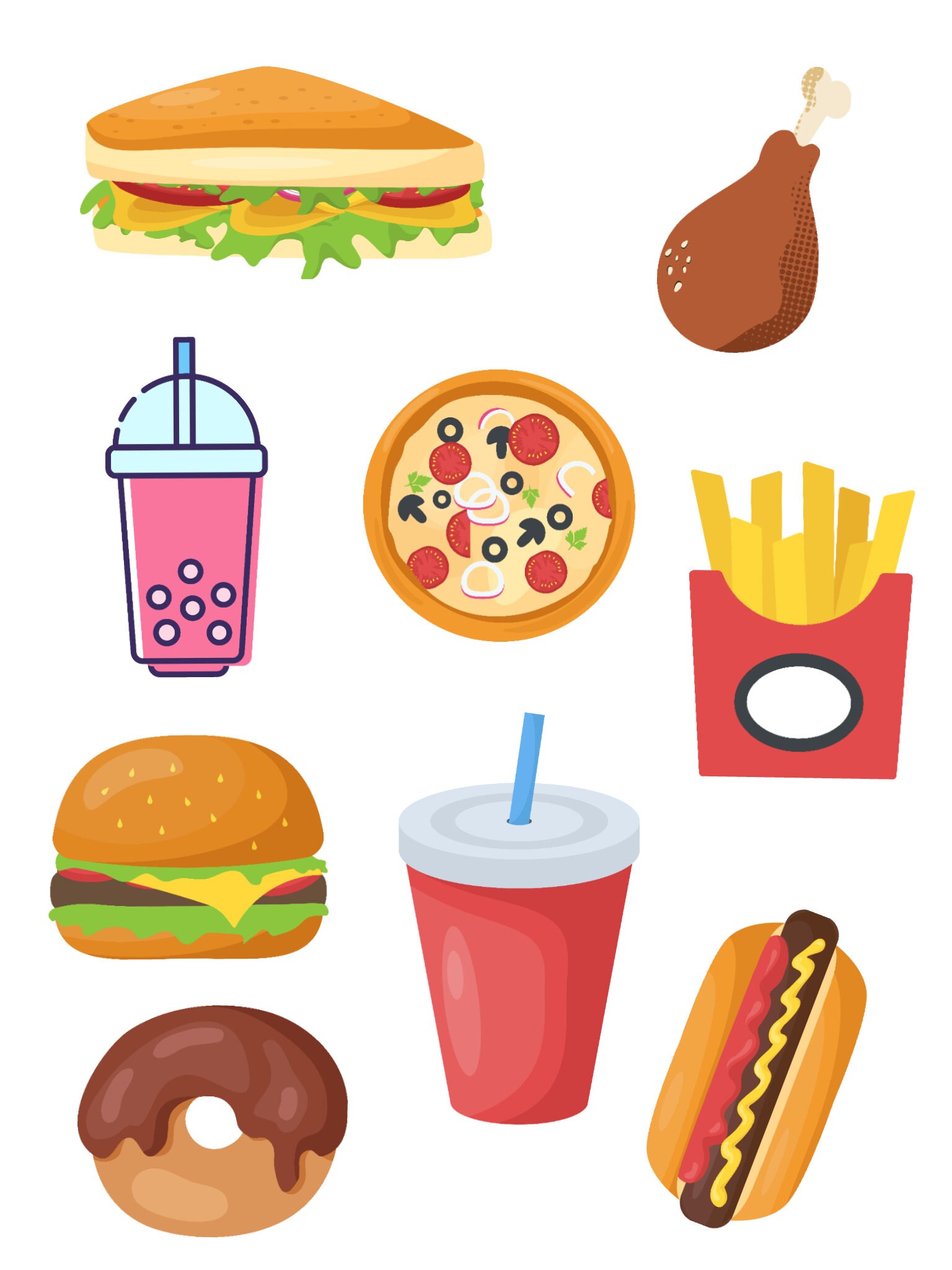 Fast Food Clip Art: Scrapbook Graphics (digital Download) - Etsy