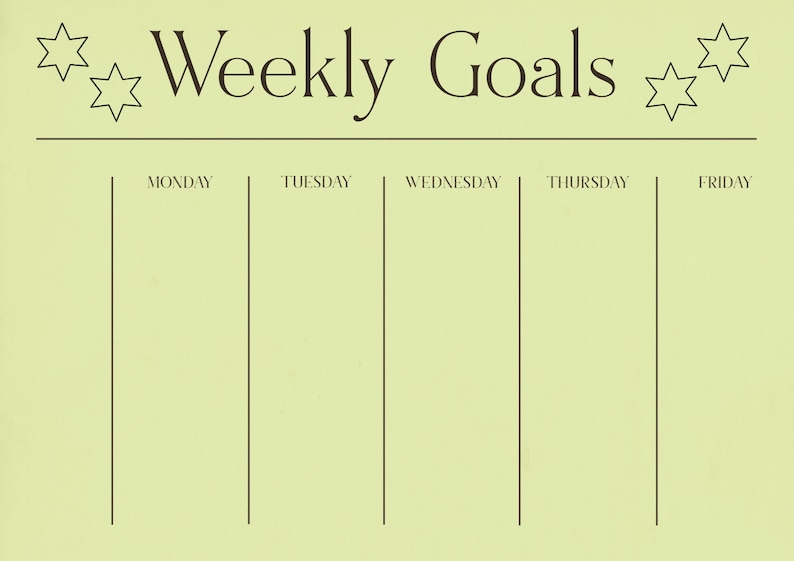 Weekly Goals Sheet, Journal,printable Digital Download - Etsy